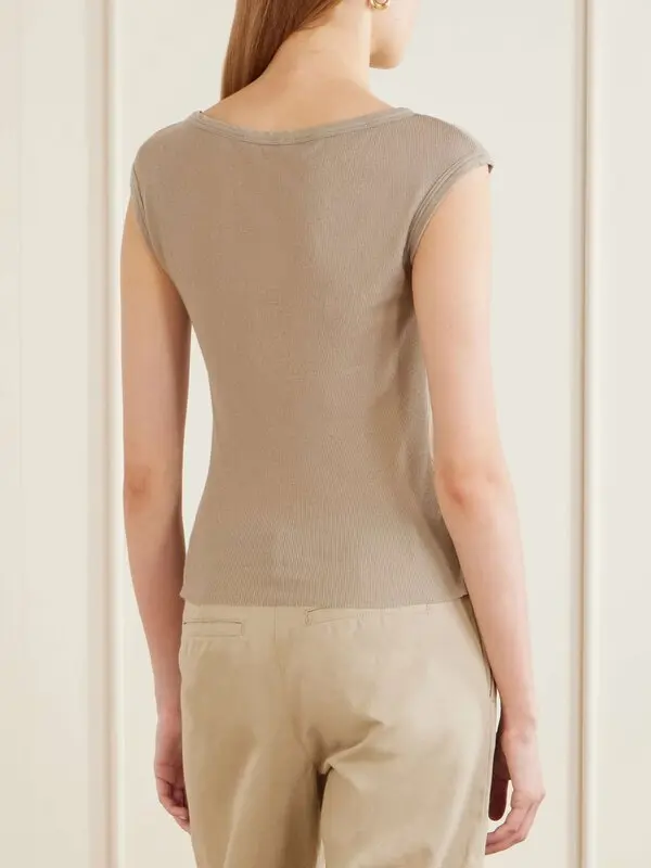 JAMES PERSE Ribbed Cotton And Cashmere-blend Tank
