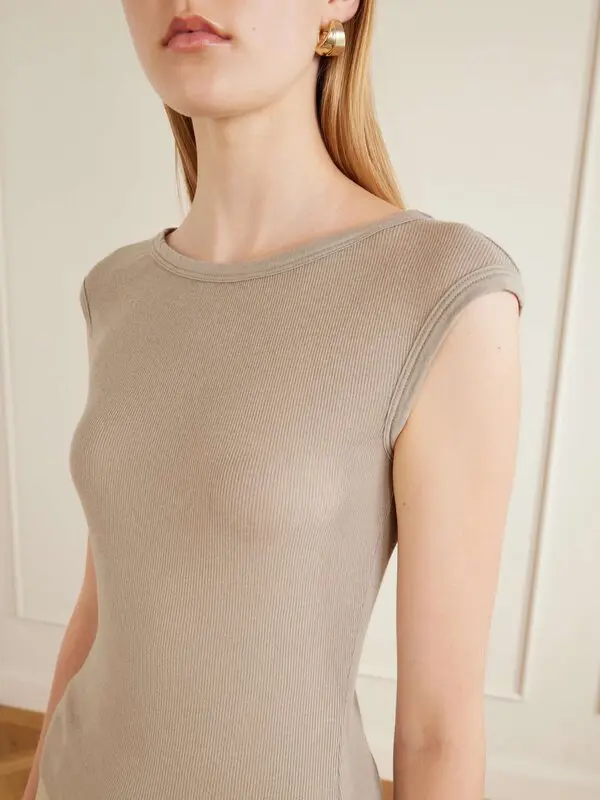 JAMES PERSE Ribbed Cotton And Cashmere-blend Tank