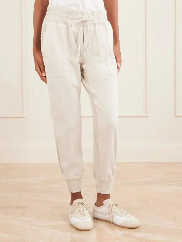 JAMES PERSE Cotton Gabardine Track Pants - Neutrals