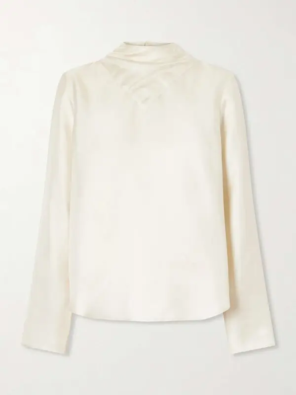 Loulou De Saison Gala Scarf-detail Silk-twill Blouse