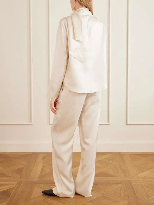Loulou De Saison Gala Scarf-detail Silk-twill Blouse