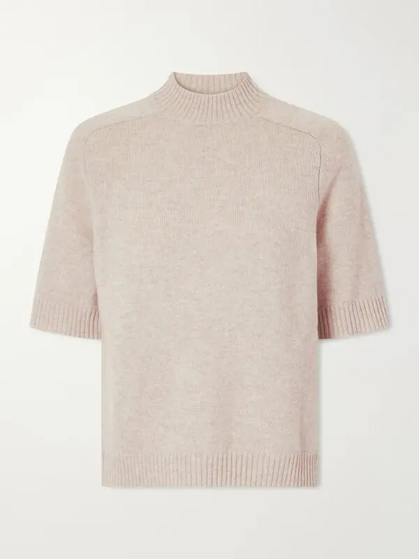 Loulou De Saison Ruth Cashmere Short Sleeve Sweater - Neutrals