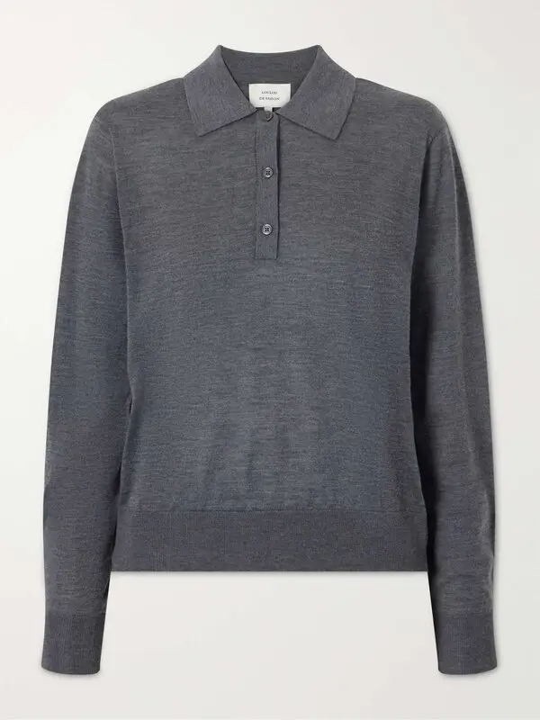 Loulou De Saison Miles Cashmere Polo Sweater
