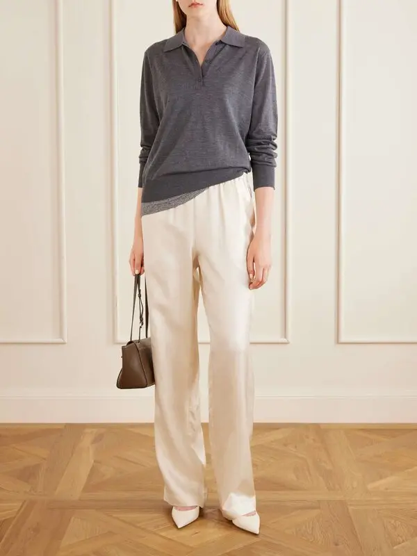 Loulou De Saison Miles Cashmere Polo Sweater