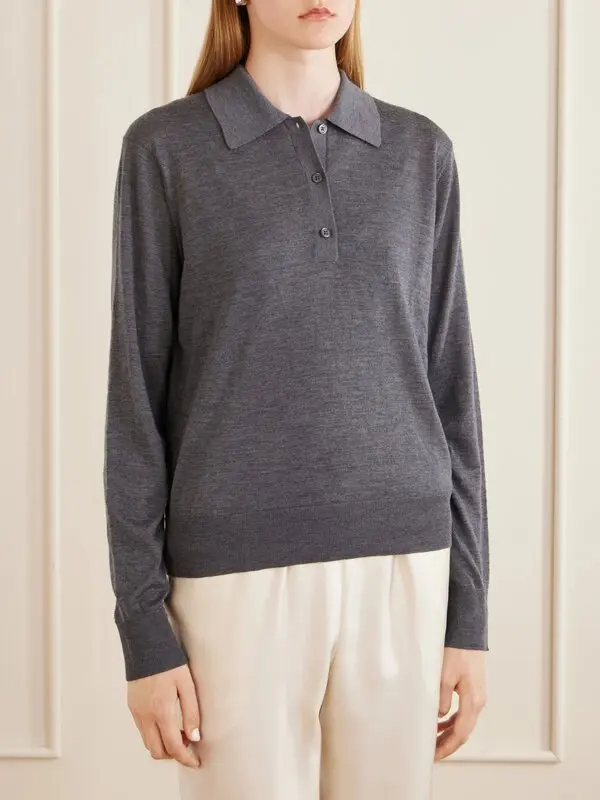 Loulou De Saison Miles Cashmere Polo Sweater