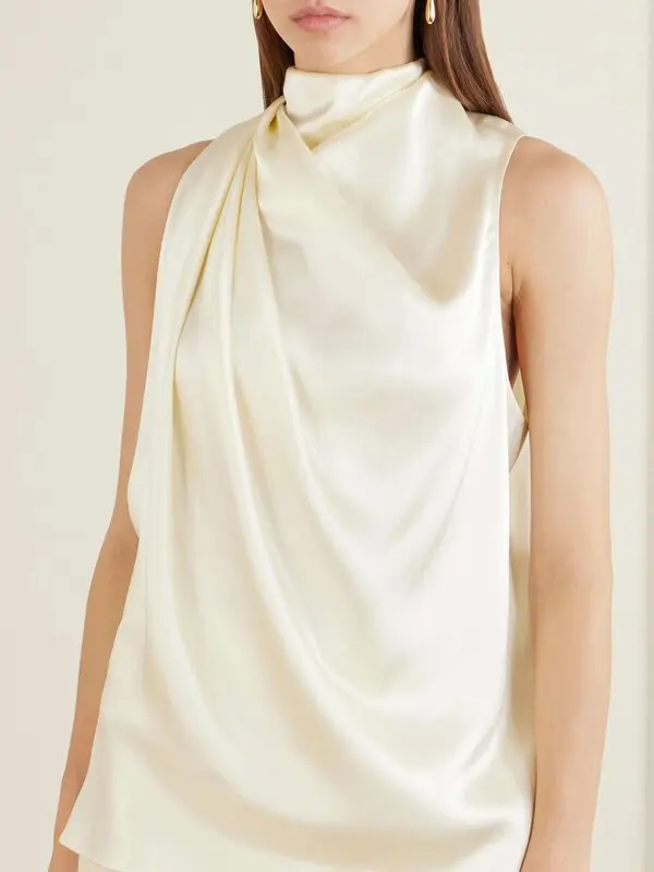HEIRLOME Kate Draped Silk-satin Top