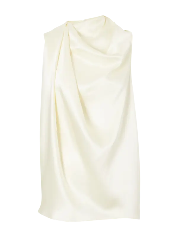 HEIRLOME Kate Draped Silk-satin Top - Neutrals