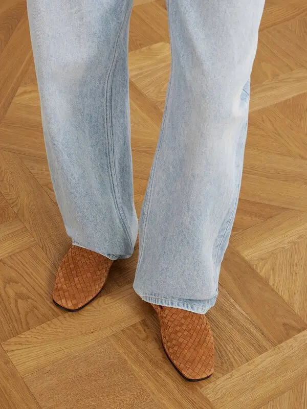 Bottega Veneta Palazzo Intrecciato Suede Loafers - Brown