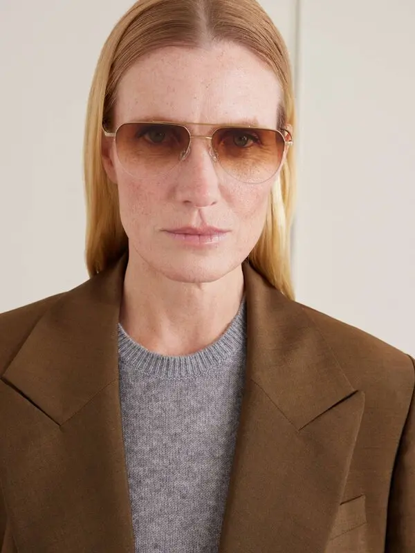 Barton Perreira Mcnair Aviator-style Metal Sunglasses