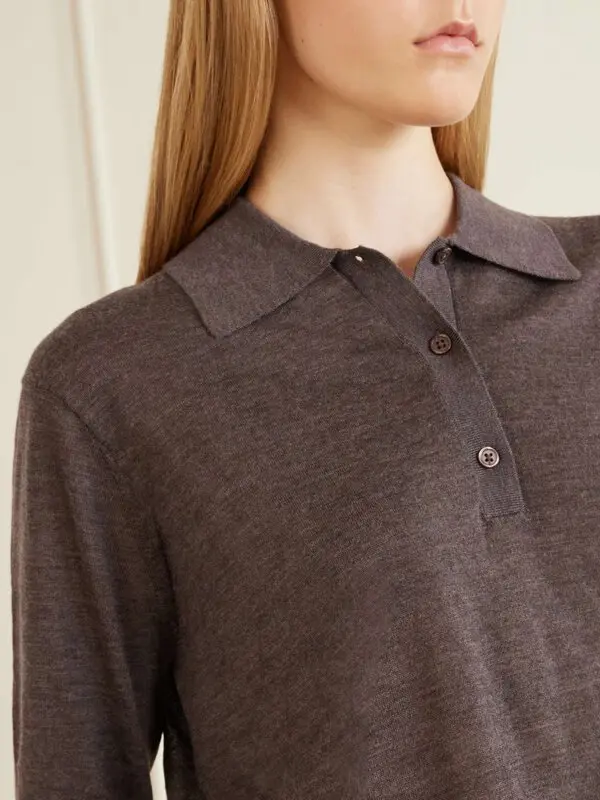 Loulou De Saison Miles Cashmere Polo Sweater
