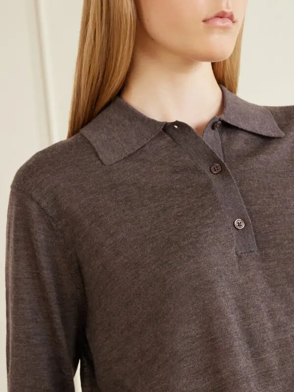 Loulou De Saison Miles Cashmere Polo Sweater