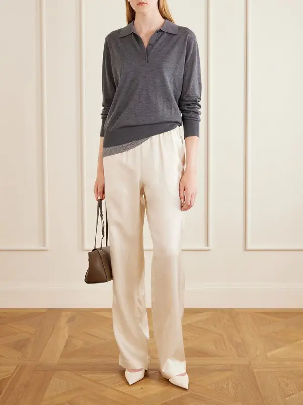 Loulou De Saison Alera Silk Wide-leg Pants - Neutrals