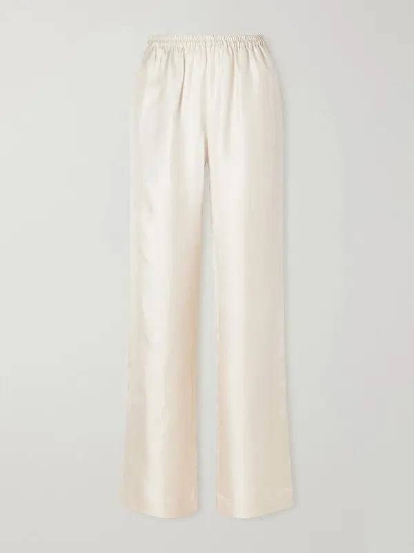 Loulou De Saison Alera Silk Wide-leg Pants - Neutrals