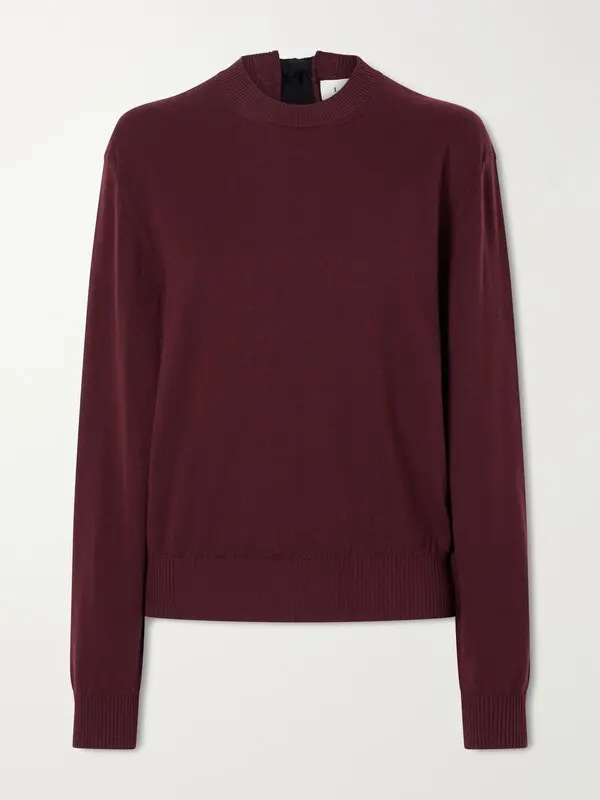 LANVIN Bow-detailed Wool-blend Cardigan
