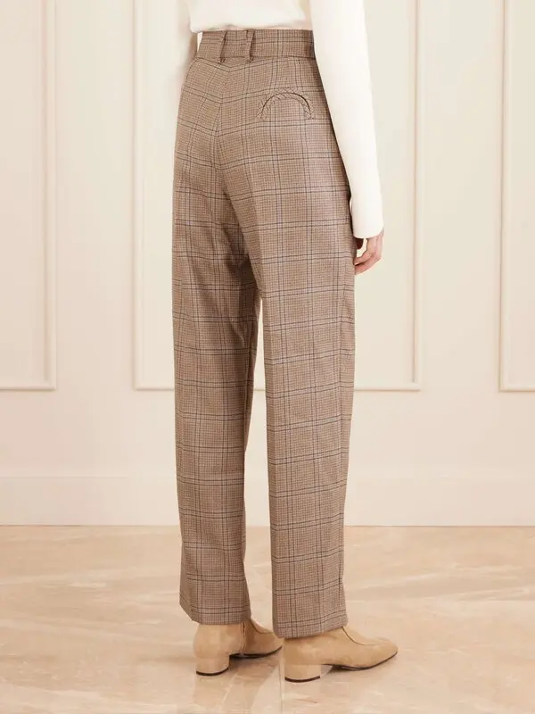 BLAZÉ MILANO Fox Checked Wool Pants
