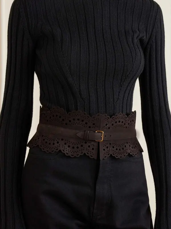 Alaïa Laser-cut Leather Waist Belt