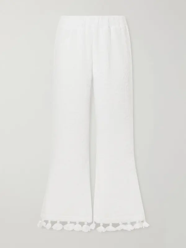 CAP D’ANTIBES Morgane Cotton-terry Pants - White