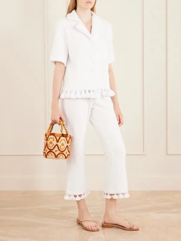 CAP D’ANTIBES Morgane Cotton-terry Pants - White