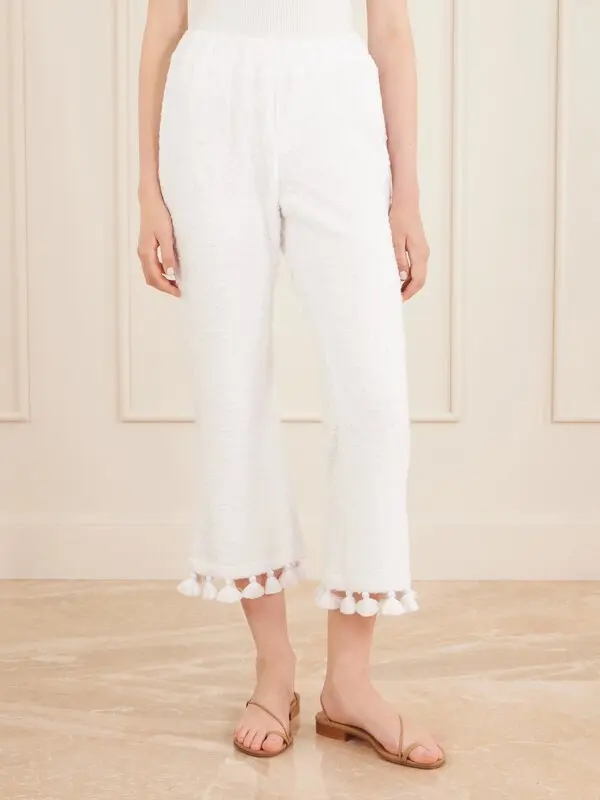 CAP D’ANTIBES Morgane Cotton-terry Pants - White
