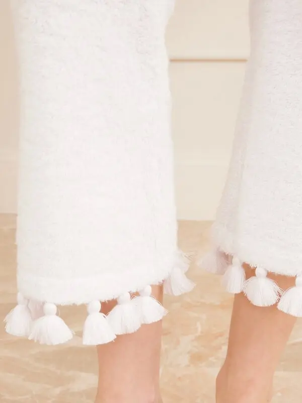 CAP D’ANTIBES Morgane Cotton-terry Pants - White