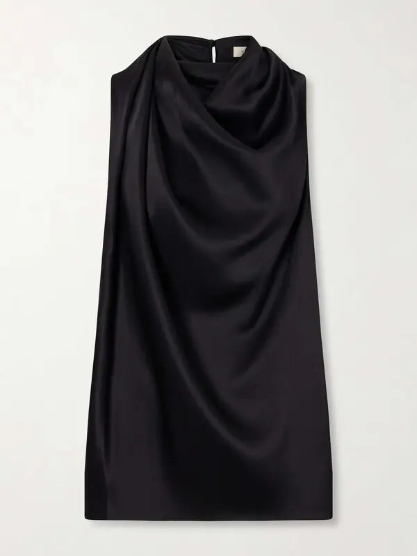 HEIRLOME Kate Draped Silk-satin Top