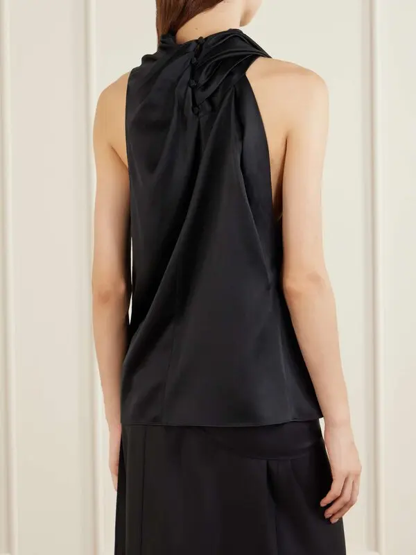 HEIRLOME Kate Draped Silk-satin Top