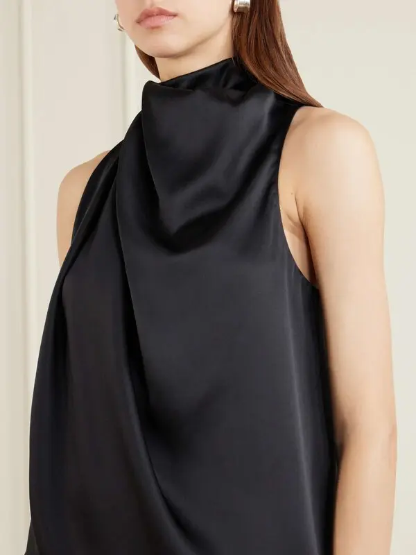 HEIRLOME Kate Draped Silk-satin Top