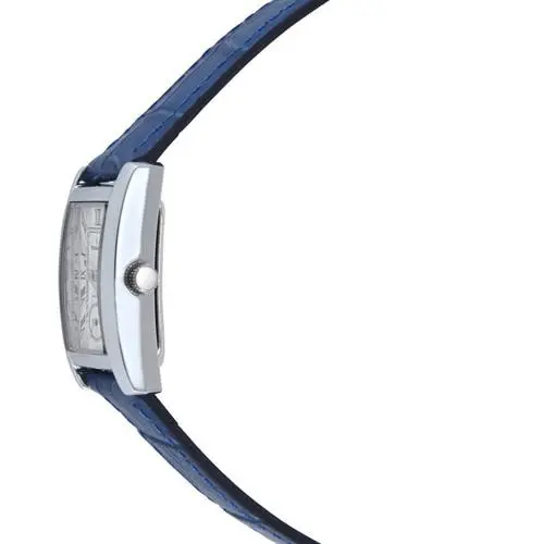 PEUGEOT Vintage Tank Remote Sweep Leather Watch- 20x35mm - Blue