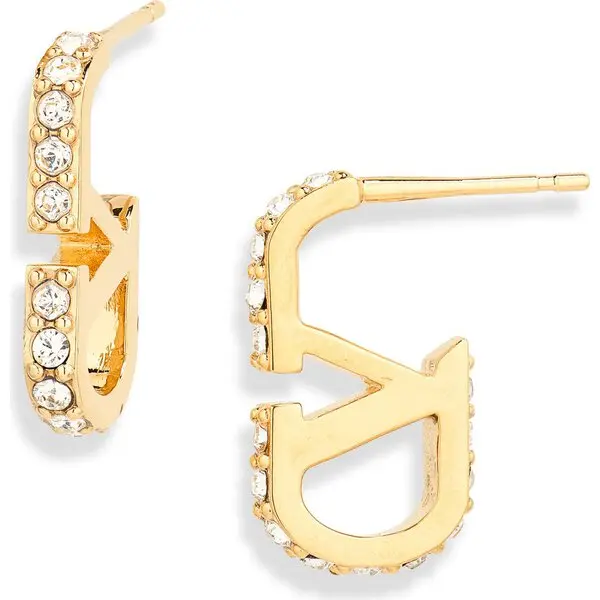Valentino Garavani Vlogo Signature Swarovski® Crystal Drop Earrings - Gold