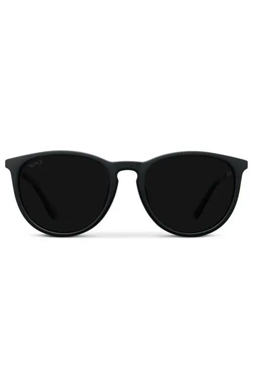 WMP EYEWEAR Drew 55mm Round Polarized Sunglasses - Black