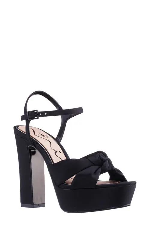 Nina Sherlee Ankle Strap Platform Slide Sandal - Black