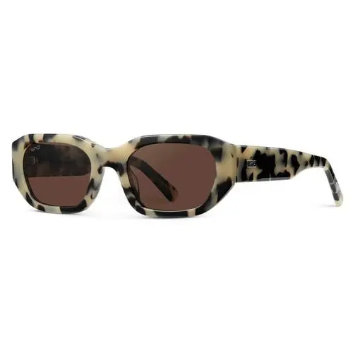 WMP EYEWEAR London54mm Rectangular Polarized Sunglasses - Beige Tortoise