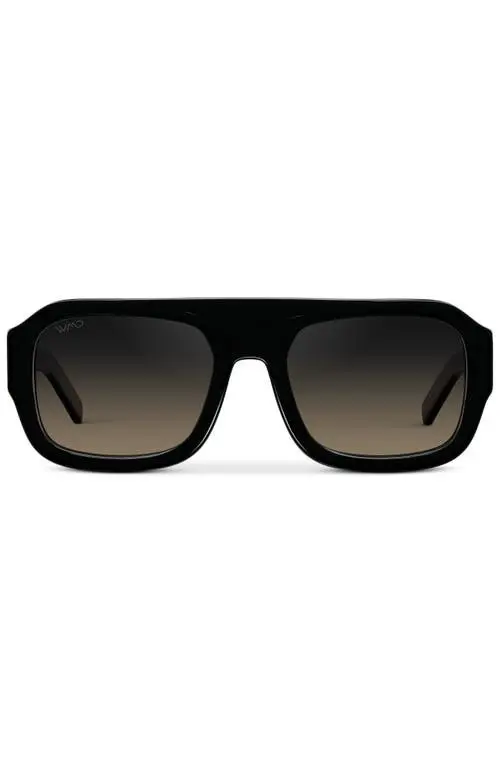 WMP EYEWEAR Harlee54mm Rectangular Aviator Polarized Sunglasses - Black