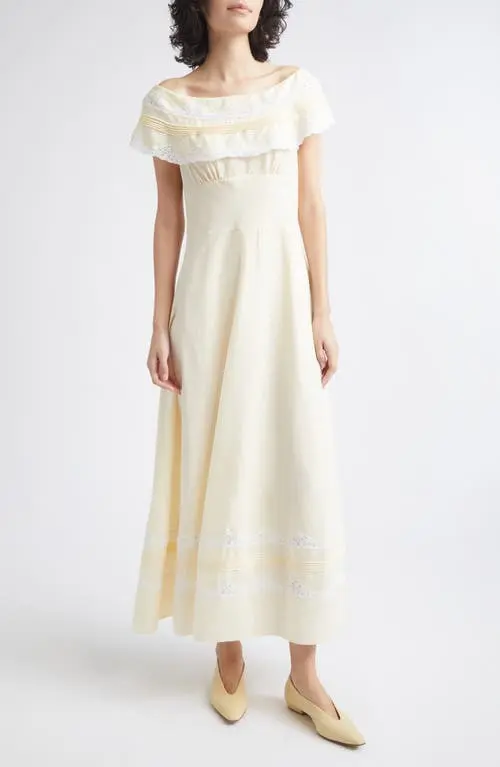 Posse Tabitha Off-the-shoulder Maxi Dress - Buttermilk
