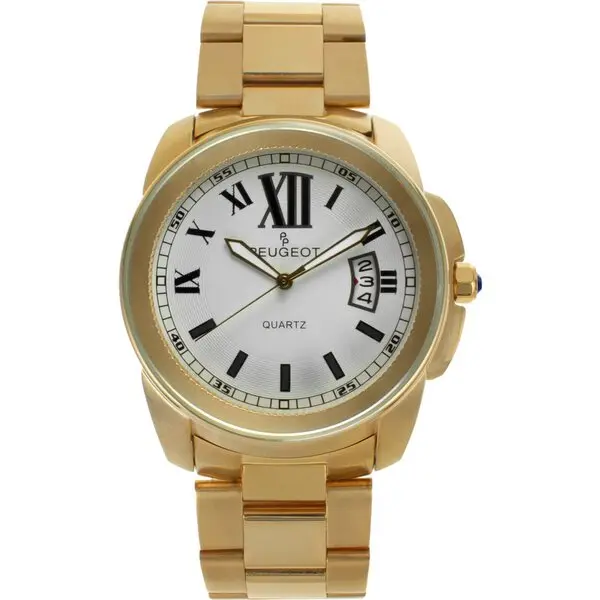 PEUGEOT Calendar Link Bracelet Watch - Gold