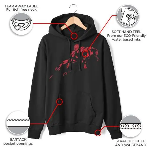 MARVEL: SPIDER-MAN Marvel Spider-man Vintage Red Wraith Shadow Pose Pull Over Hoodie