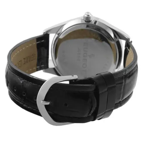 PEUGEOT Coutoure Leopard Leather Strap Watch- 40mm - Silver
