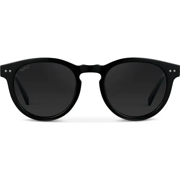 WMP EYEWEAR Tate50mm Retro Classic Round Polarized Sunglasses - Black