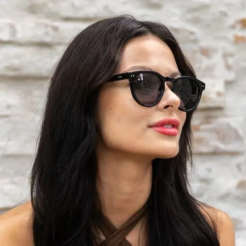 WMP EYEWEAR Tate50mm Retro Classic Round Polarized Sunglasses - Black