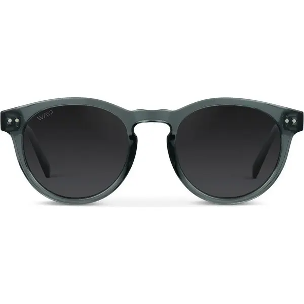 WMP EYEWEAR Tate Round Frame Sunglasses - Crystal Blue