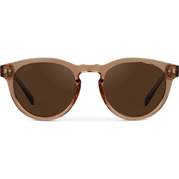WMP EYEWEAR Tate Round Frame Sunglasses - Crystal Brown