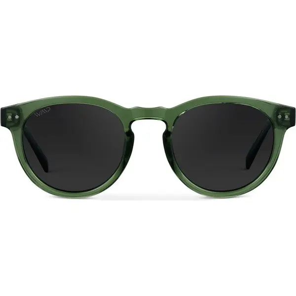 WMP EYEWEAR Tate Round Frame Sunglasses - Emerald Green
