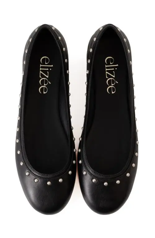 ELIZEE Gemma Flat Studded Ballerina Flats