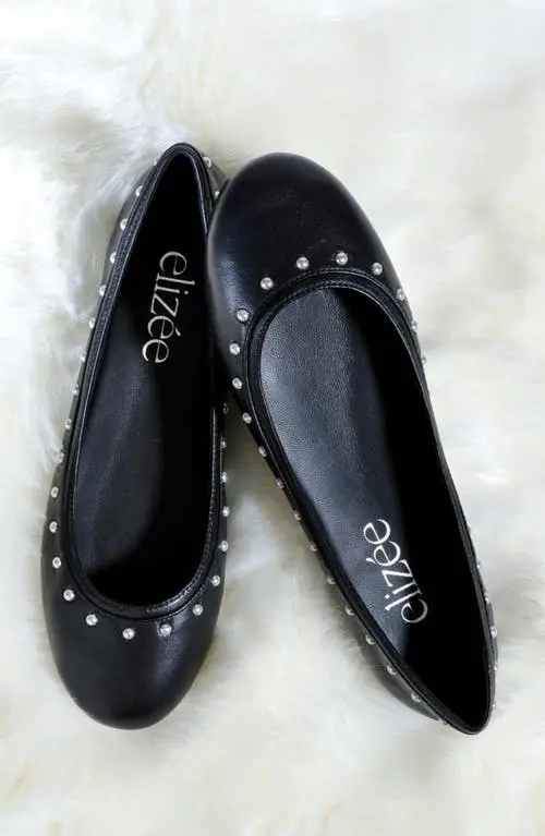 ELIZEE Gemma Flat Studded Ballerina Flats