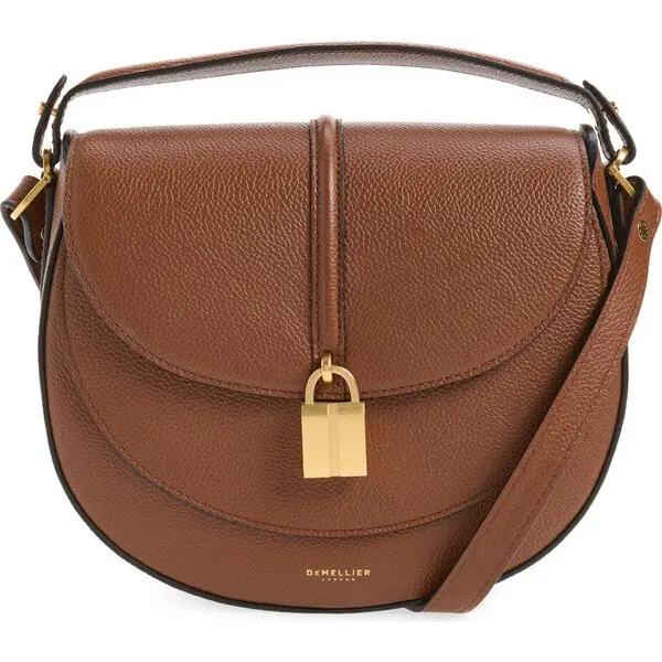 DEMELLIER Siena Leather Saddle Bag With Gold Tone Clasp - Tan W/be