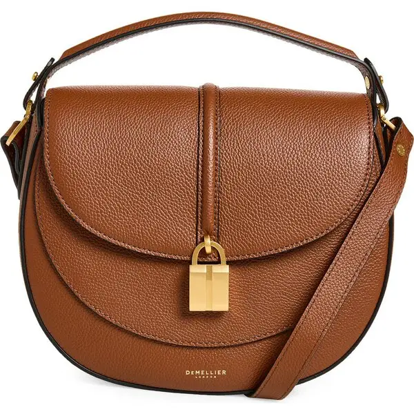 DEMELLIER Siena Leather Saddle Bag With Gold Tone Clasp - Tan