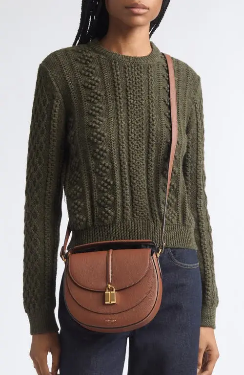 DEMELLIER Siena Leather Saddle Bag With Gold Tone Clasp - Tan