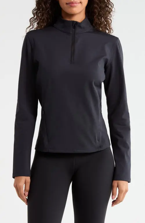 G/fore Quarter-zip Performance Pullover With Neon Zippers - Onyx