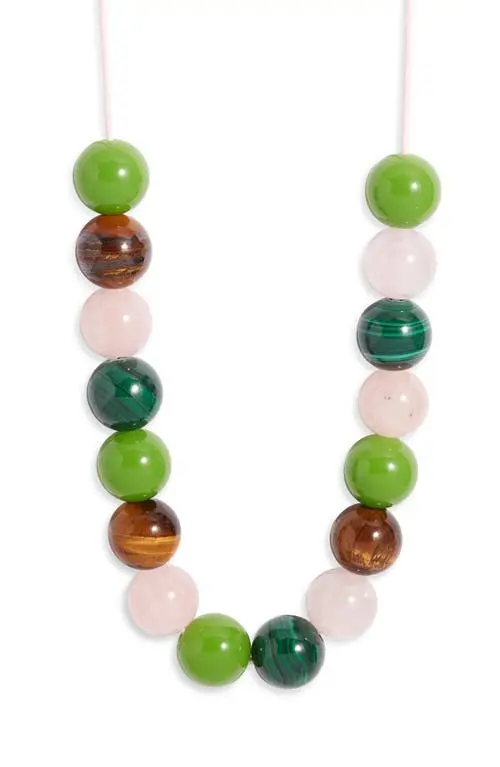 Nest Jewelry Malachite & Rose Quartz Beaded Necklace