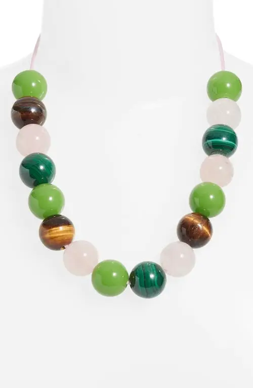Nest Jewelry Malachite & Rose Quartz Beaded Necklace